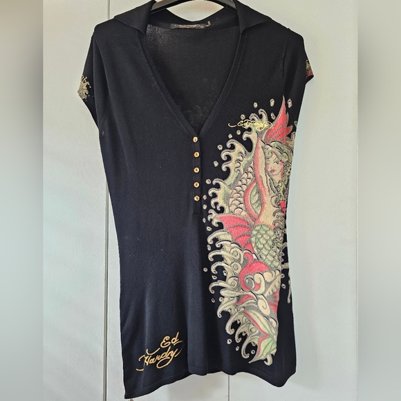 Ed Hardy | Tops | Ed Hardy Mermaid Sweater | Poshmark